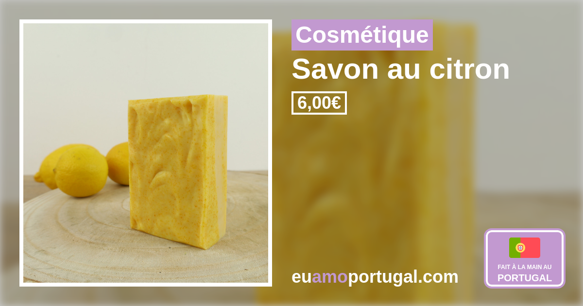 Savon au citron saponifié à froid et fabriqué à la main