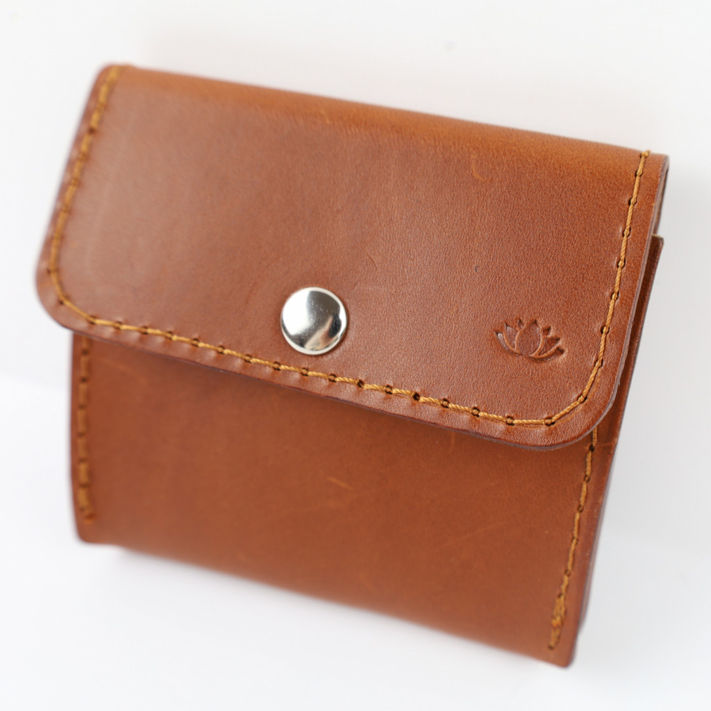 Camel leather small wallet [Handmade in Portugal]