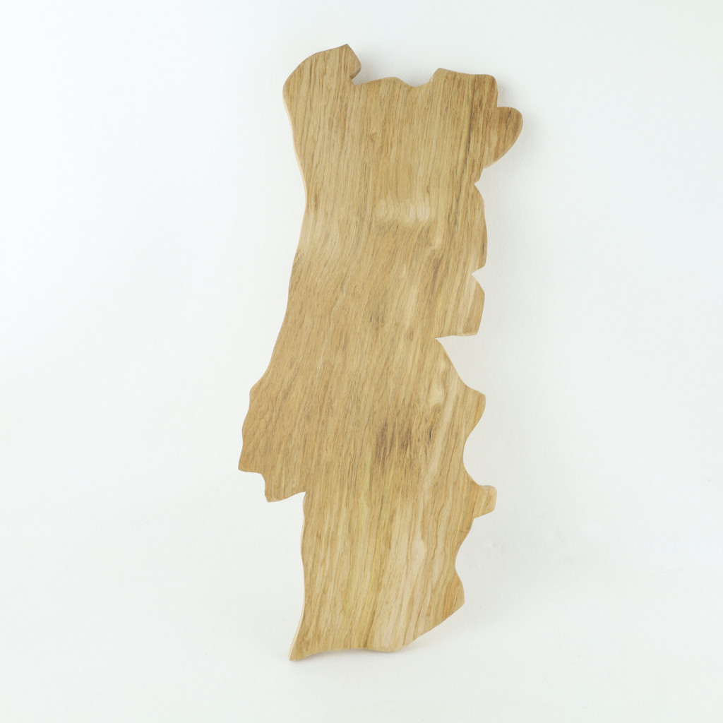 Mapa decorativo de Portugal em madeira [Produto artesanal]