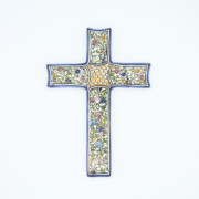 Decorative ceramic cross, hand painted in Portugal